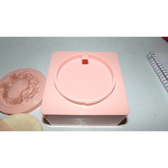 Accents | Vintage Pink Powder Container With Puff Art Nouveau Lady ...